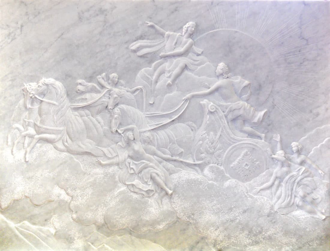 Helios bas relief White Carrara marble | Arte2000