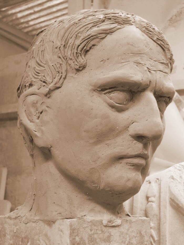 Handmade reproduction of a porphyry Roman bust